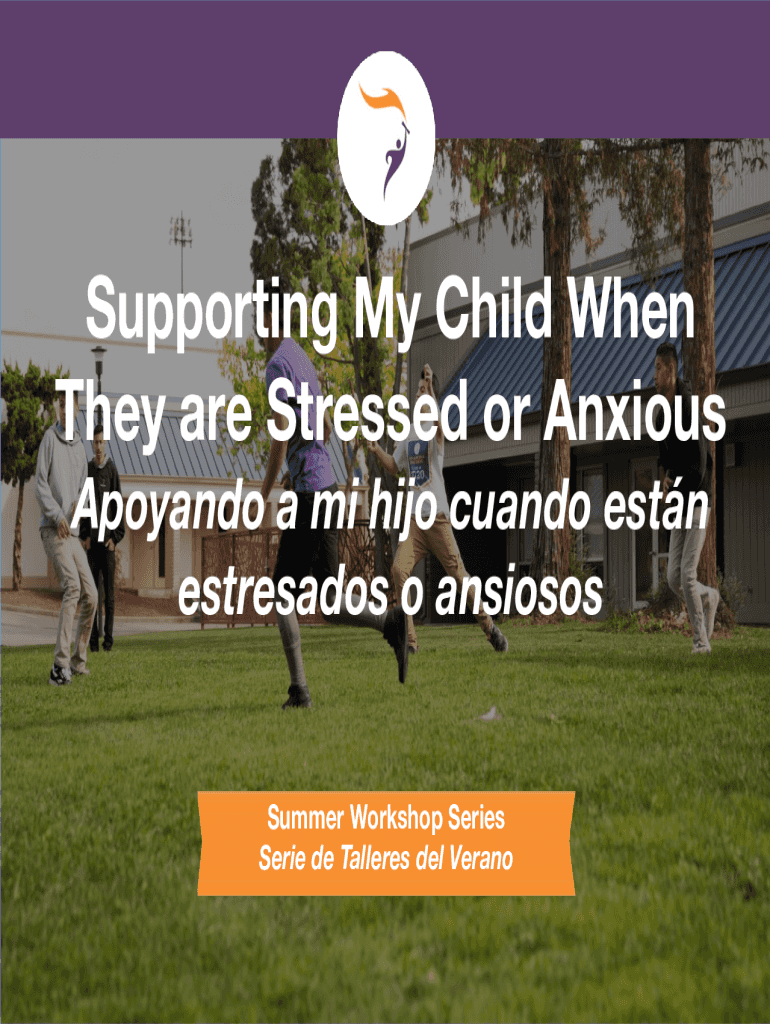 Completable En línea Supporting My Child When They are Stressed or ...