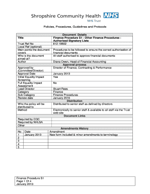 Fillable Online shropscommunityhealth nhs Policies, Procedures ...