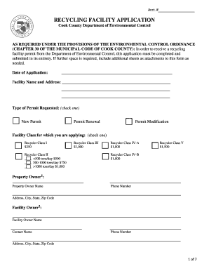 Fillable Online Recycling Permit Application/Renewal Form - Cook County ...