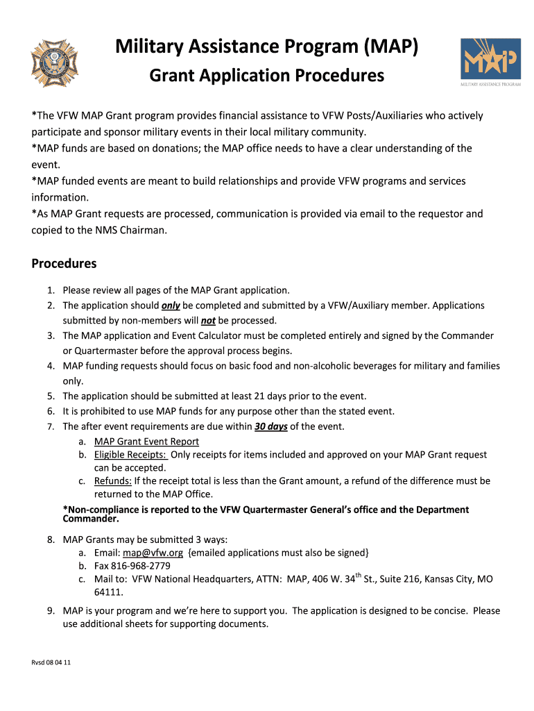 Fillable Online Military Assistance Program (MAP) - Lavfwmi.org Fax ...