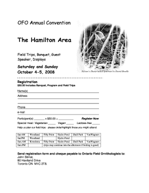 Fillable Online ofo OFO Annual Convention - ofo Fax Email Print - pdfFiller