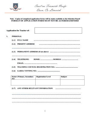 Fillable Online stn Scoil na Tronide Naofa Doon Co Limerick - stn Fax ...