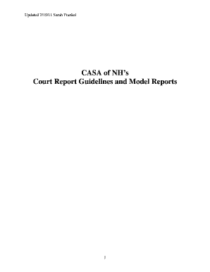Fillable Online casanh Guidelines amp bModelb CASA Reports - CASA of ...