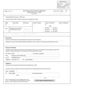 Fillable Online Form 19b-4 - NYSE: NYSE Arca Fax Email Print - pdfFiller