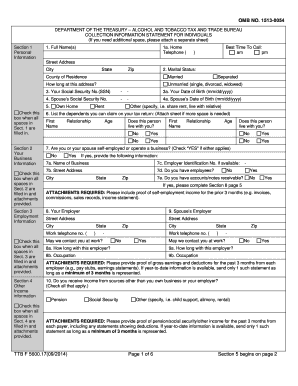 Fillable Online ttb 1513-0054 (09/30/2014) DEPARTMENT OF THE TREASURY ...