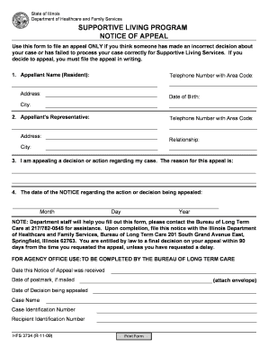 Fillable Online www2 illinois Supportive living program notice of ...