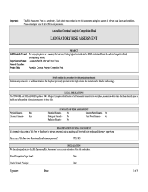 Fillable Online This Risk Assessment Form is a sample only Fax Email ...