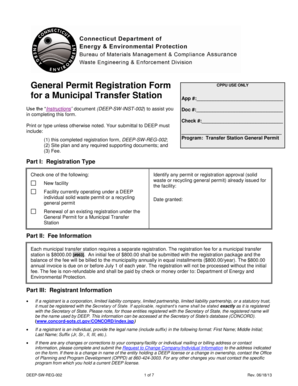 Fillable Online ct General Permit Registration Form for a Municipal ...