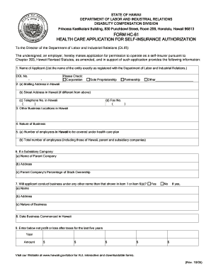 Fillable Online Please completely fill out the HC-61 HEALTH CARE ...