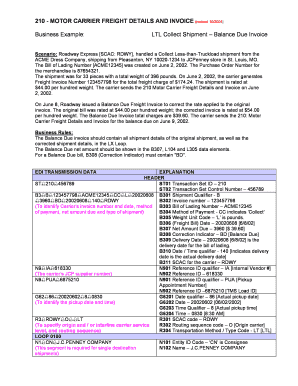 Fillable Online 210 - MOTOR CARRIER FREIGHT DETAILS AND INVOICE revised ...