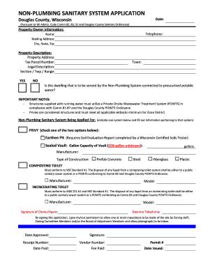 Fillable Online douglascountywi NON-PLUMBING SANITARY SYSTEM ...