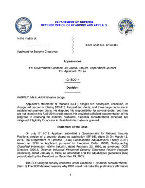 Fillable Online dod Case Number 12-03903h1 - United States Department ...