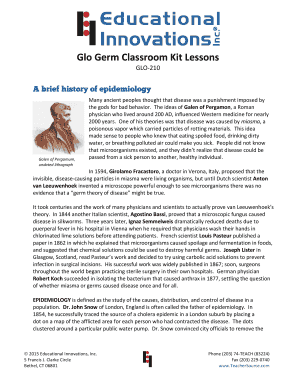 Fillable Online Glo Germ Classroom Kit Lessons - Educational Fax Email ...