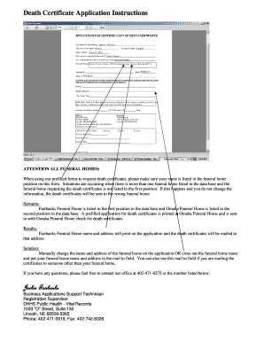 Fillable Online Death Certificate Application Instructions Fax Email ...