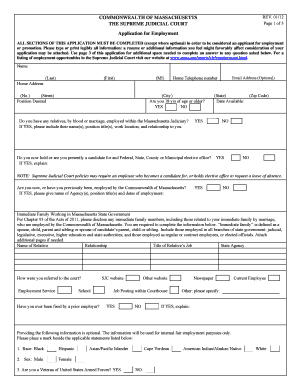 Fillable Online mass Application for Employment with Addendum - Mass ...