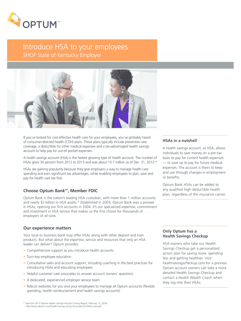 Fillable Online Introduce HSA to your employees Fax Email Print - pdfFiller