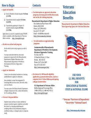 Fillable Online mass Veterans Education Benefits - MassGov - mass Fax Email Print - pdfFiller