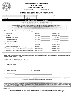 Fillable Online trec texas Box 12188 Austin, Texas 78711-2188 www Fax ...