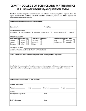 Fillable Online csun IT Purchase Request & Acquisition Form Fax Email ...