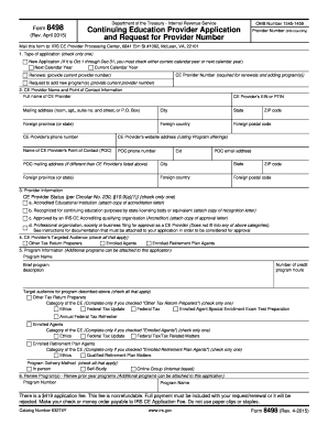 Fillable Online irs Continuing Education Provider Application and ...