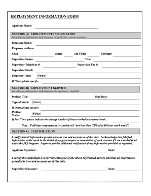 Fillable Online doa alaska Employment Information Form. John R. Justice ...