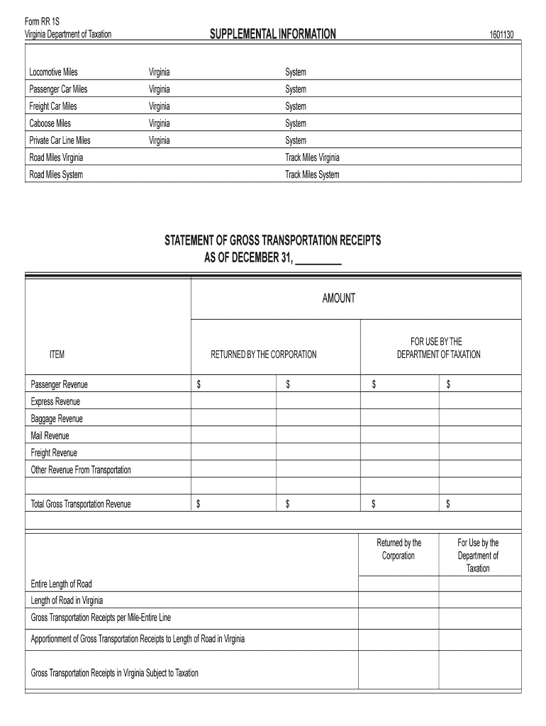 Fillable Online tax virginia Form RR 1S Fax Email Print - pdfFiller