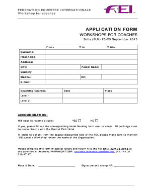Fillable Online APPLICATION FORM - FEI Fax Email Print - pdfFiller