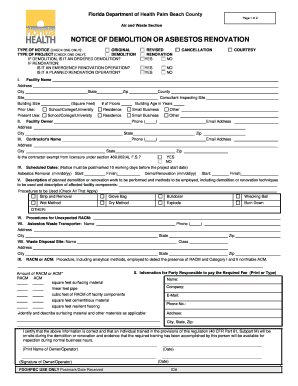 Fillable Online Notice of Demolition or Asbestos Renovation Form Fax ...