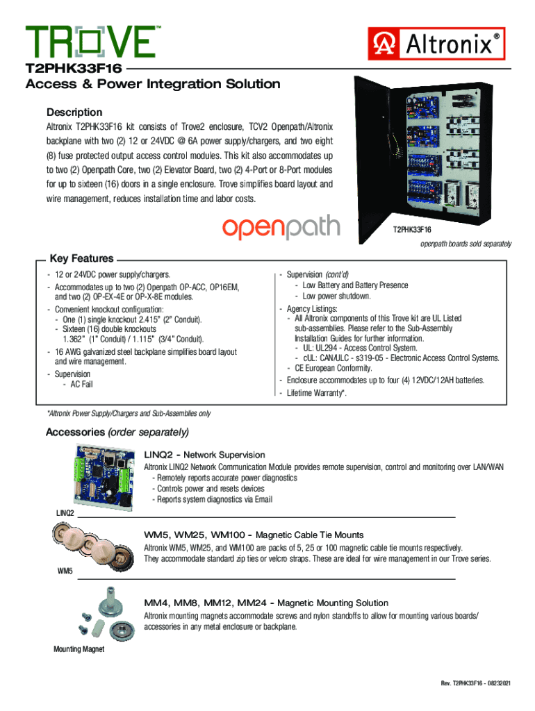 Fillable Online T2PHK33F16 Access & Power Integration Solution Fax ...