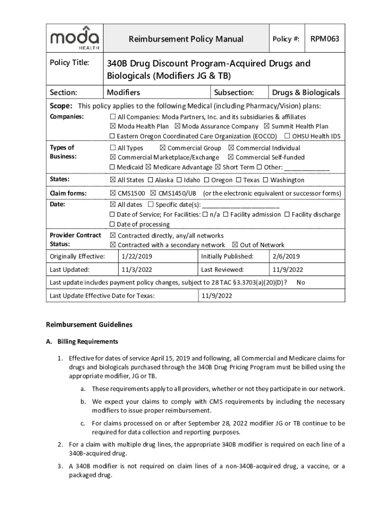 Fillable Online Part B Inflation Rebate Guidance: Use of the 340B ...