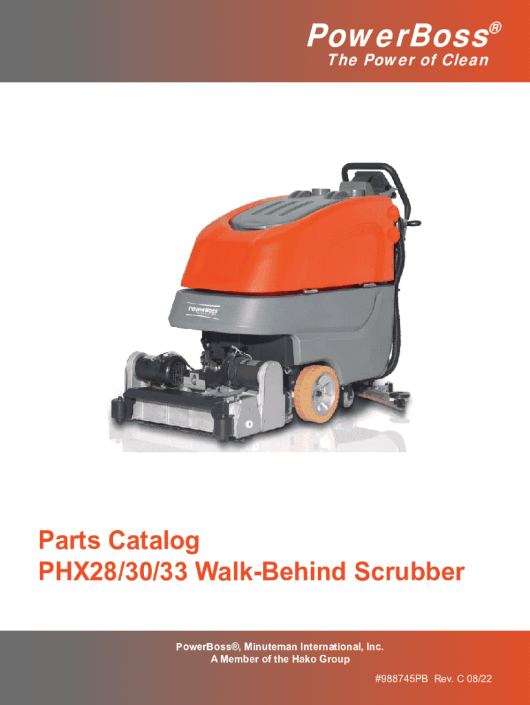 Fillable Online Parts Catalog PHX28/30/33 Walk-Behind Scrubber Fax Email Print - pdfFiller