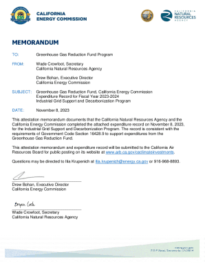 Fillable Online Expenditure Record and Attestation Memo for the ...