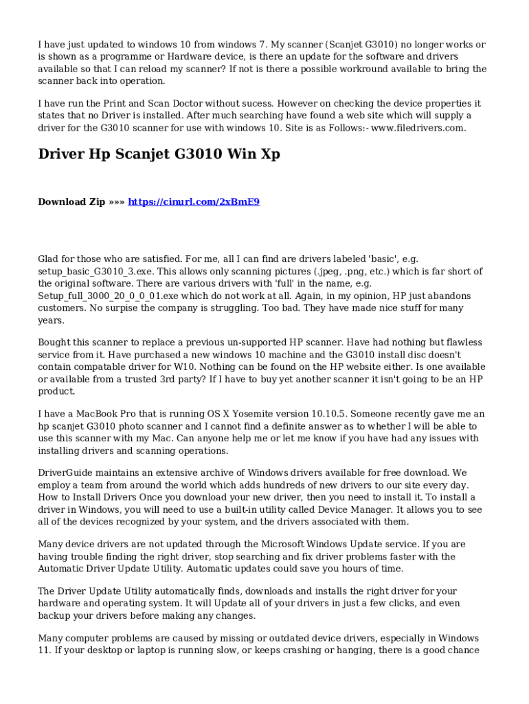 Fillable Online Download and Run the MP Driver Package to Obtain the IJ ...