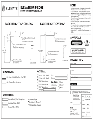Fillable Online elevate sbs or app una-edge drip edge/ gravel stop ede ... Fax Email Print ...
