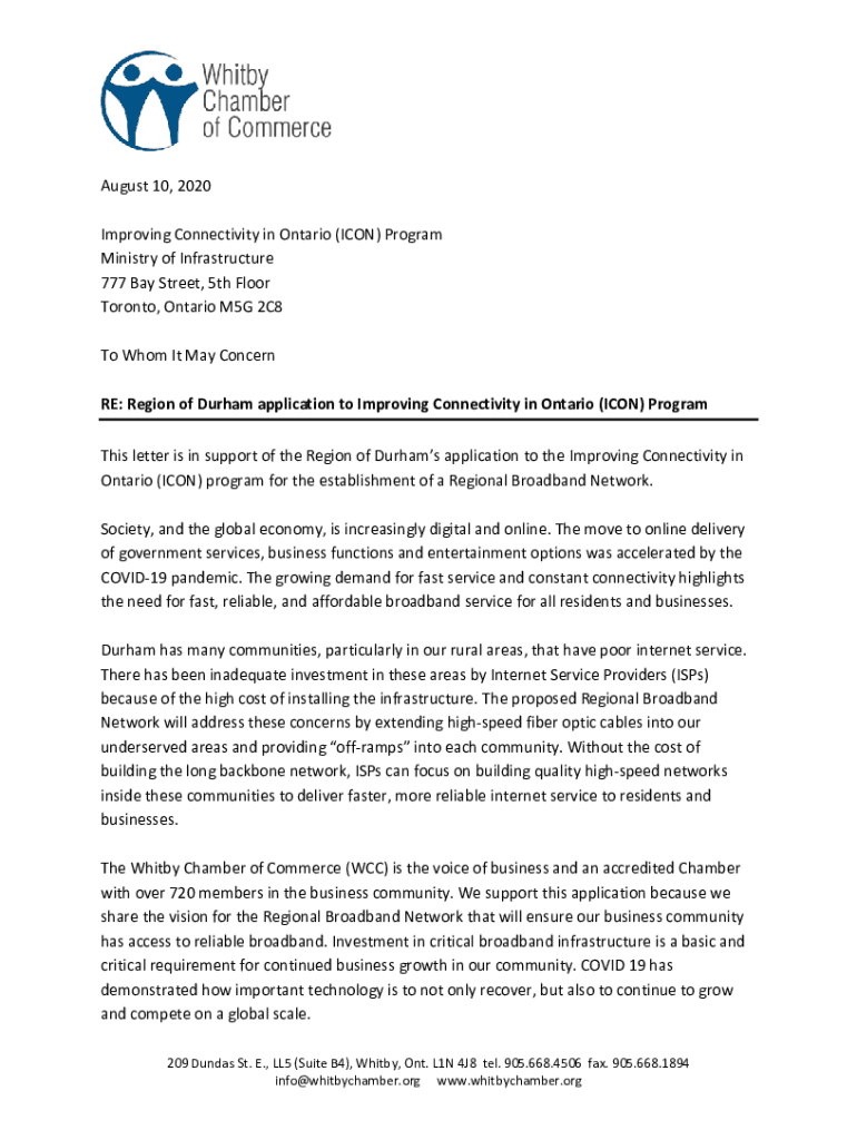 Fillable Online Improving Connectivity for Ontario (ICON) Program Stage ...
