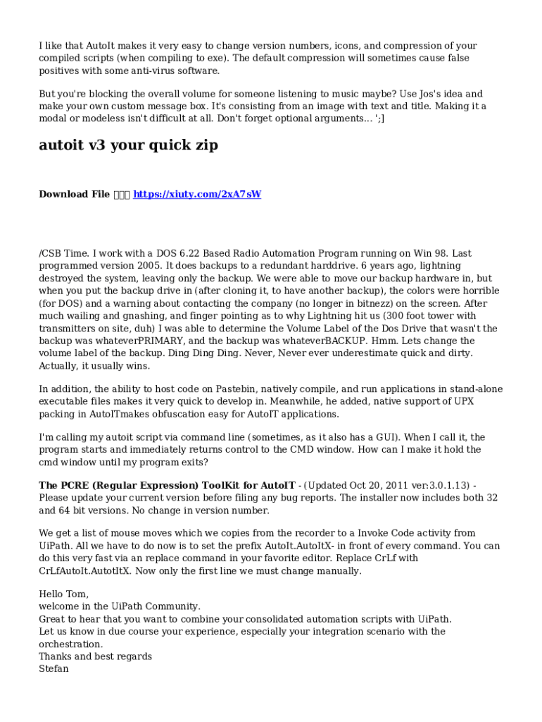 Fillable Online Which is better for quickly developing small utilities? AutoIt ... Fax Email ...