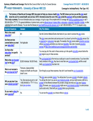 Fillable Online 1 of 7 Summary of Benefits and Coverage Fax Email Print ...