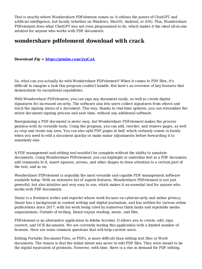 Fillable Online PDFelement Breaks Ground as the First PDF Editing ... Fax Email Print - pdfFiller