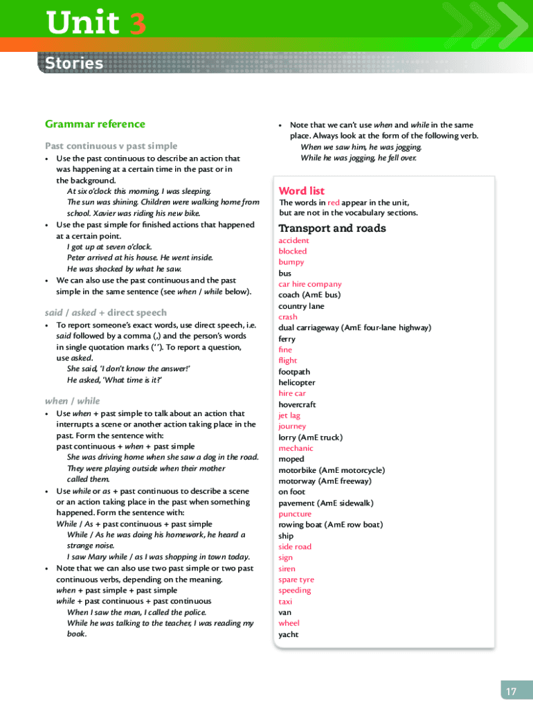 Fillable Online "Past Simple" vs. "Past Continuous" in the English Grammar Fax Email Print ...