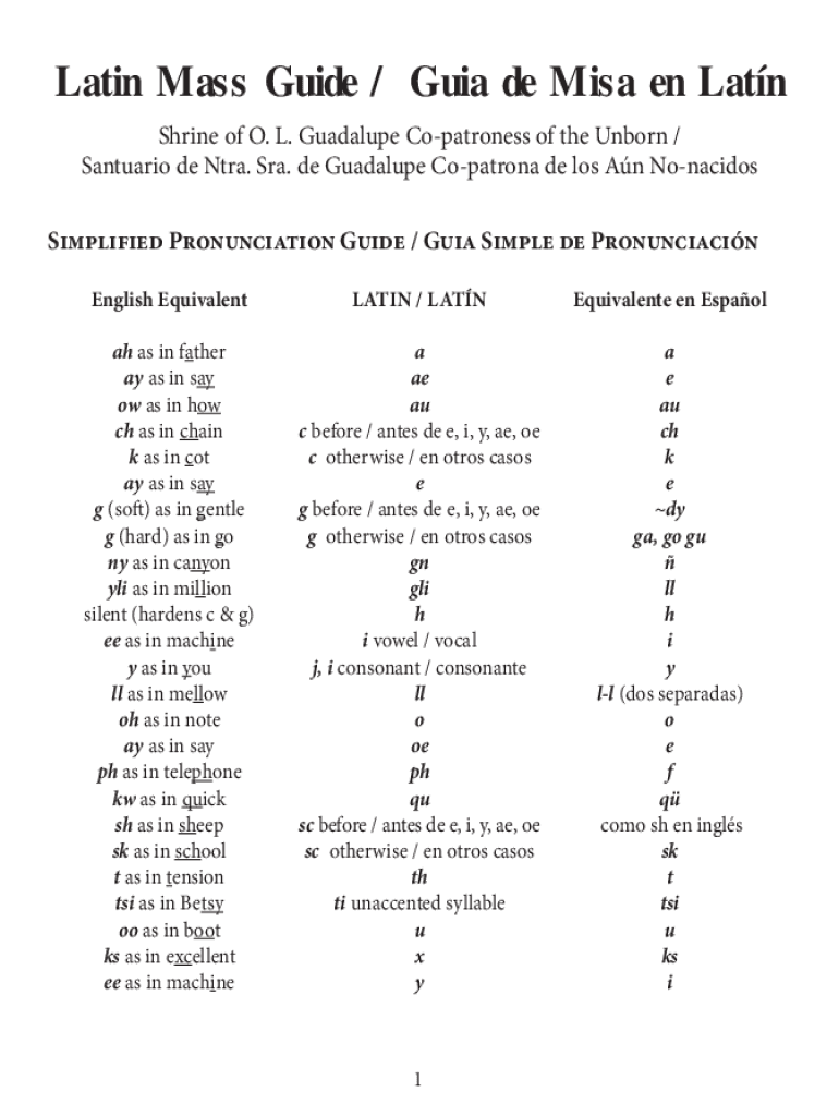 Completable En línea Latin bilingual Mass guide with chants.indd Fax ...
