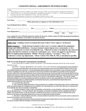 Fillable Online Save Our Seas Constitutional Amendment Petition Form Fax Email Print - pdfFiller