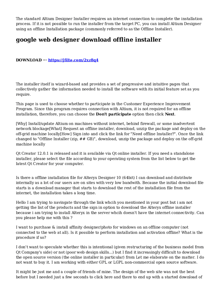 Fillable Online Quick Start Guide: Installing Altium Designer Software ...