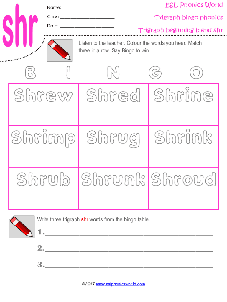 Fillable Online Trigraphs Phonics Activities With 3 Letter Blends ...