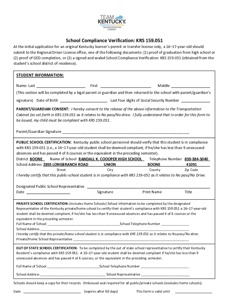 Fillable Online School compliance verification form: Fill out & sign ...