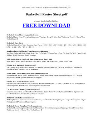Fillable Online editable basketball player sheet form Fax Email Print ...