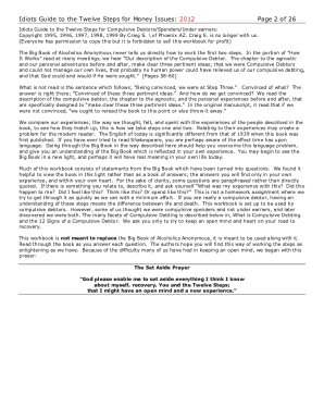 Fillable Online Idiots Guide to the Twelve Steps for Money Issues Fax ...