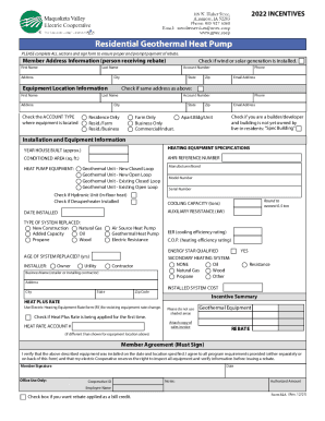 Fillable Online Geothermal Heat Pump pre-approval form. ... Fax Email ...