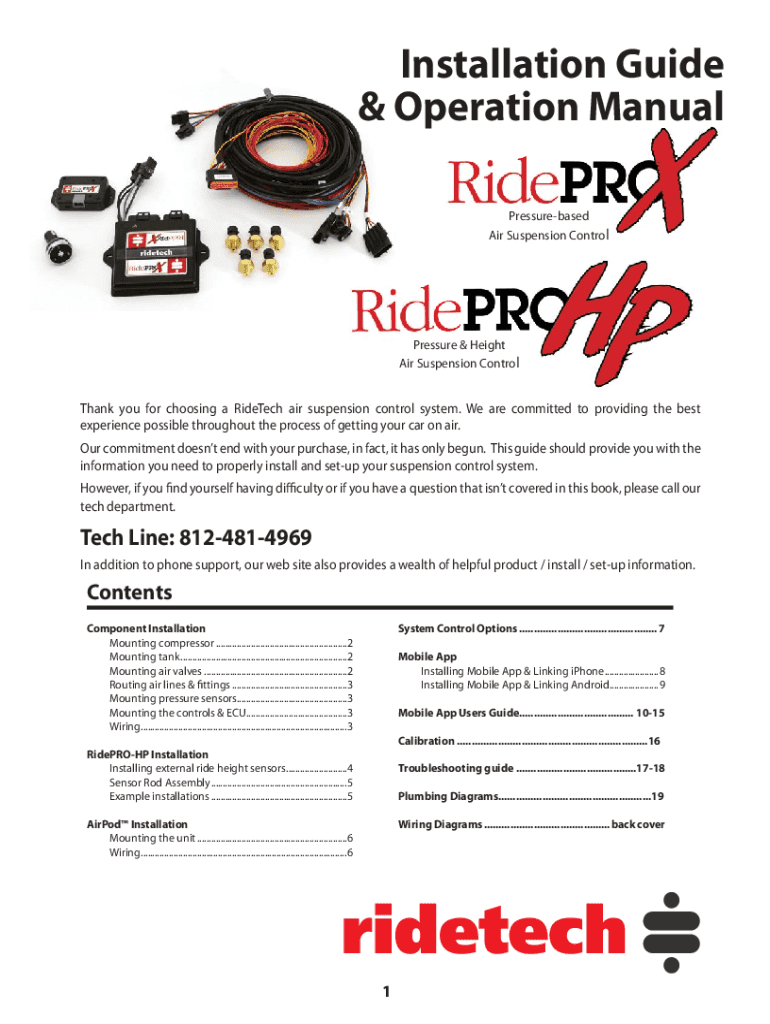 Fillable Online RidePro E5 Air Ride Suspension Control System5 Gallon ...