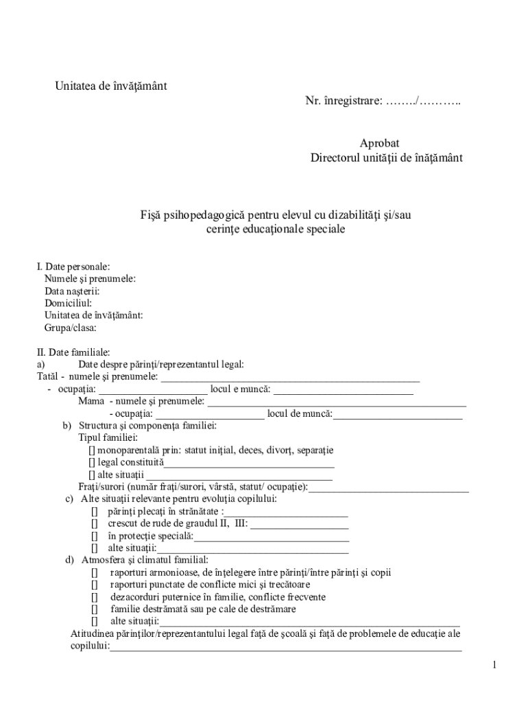 Fillable Online Fi de evaluare psihologic n vederea ncadrrii n grad de ... Fax Email Print ...