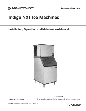 Fillable Online Manitowoc Indigo NXT Installation, Operation And ... Fax Email Print - pdfFiller